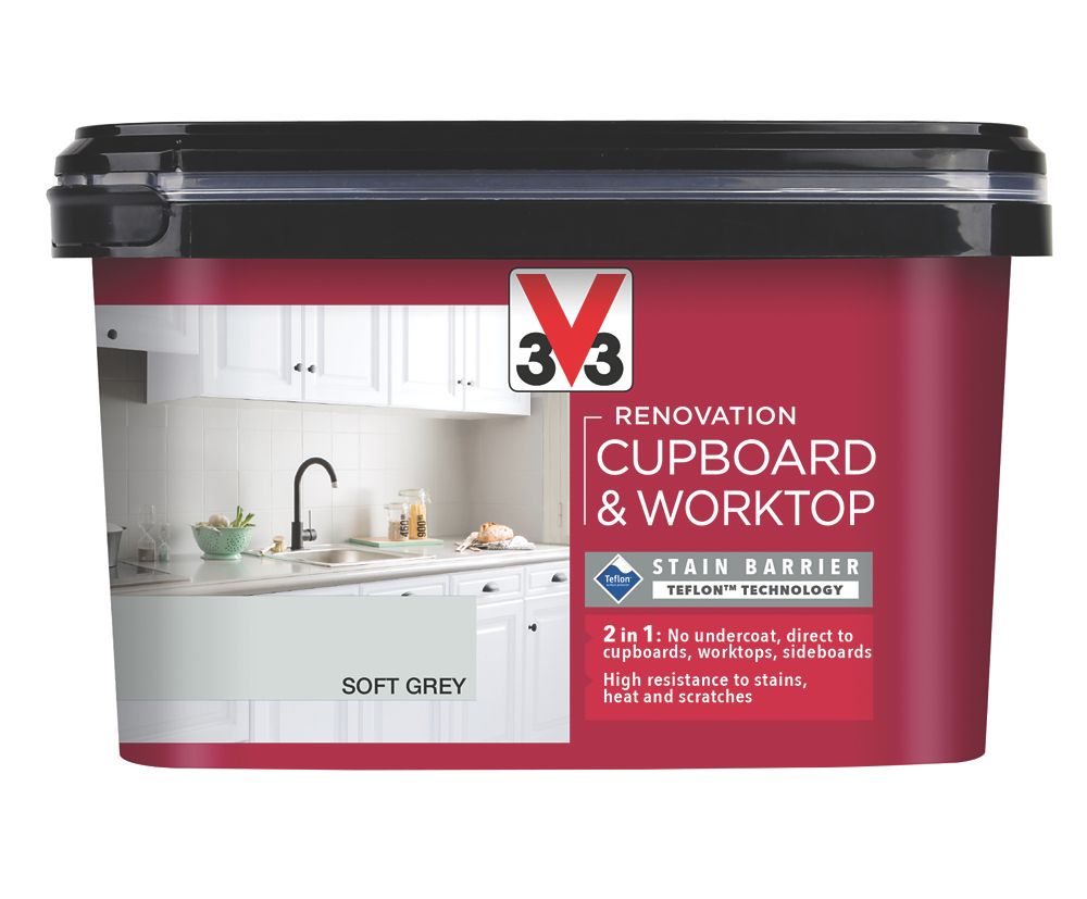 V33 750ml Cotton Satin Kitchen Cupboard Paint - Screwfix