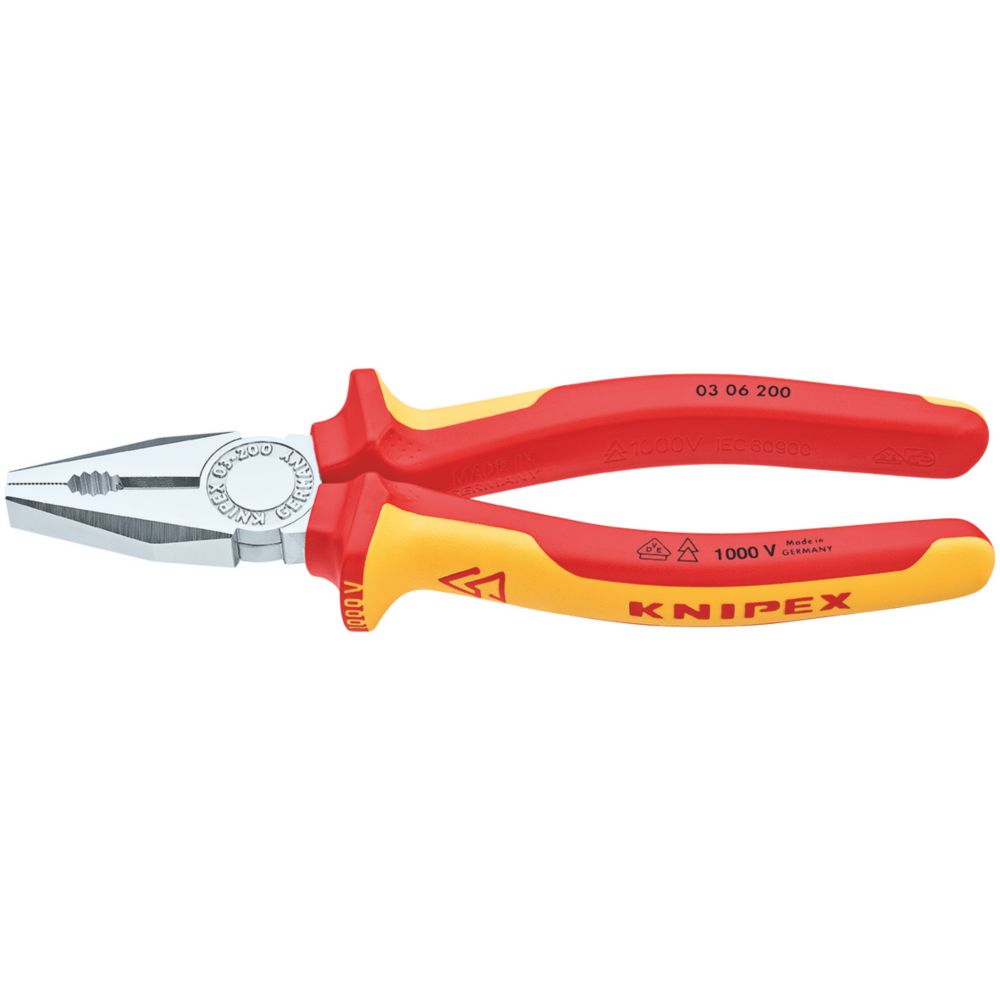 Knipex VDE Combination Pliers 8" (200mm) - Screwfix