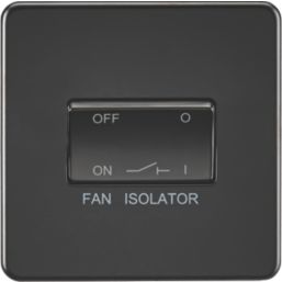 Knightsbridge 10AX 1-Gang TP Fan Isolator Switch Matt Black - Screwfix