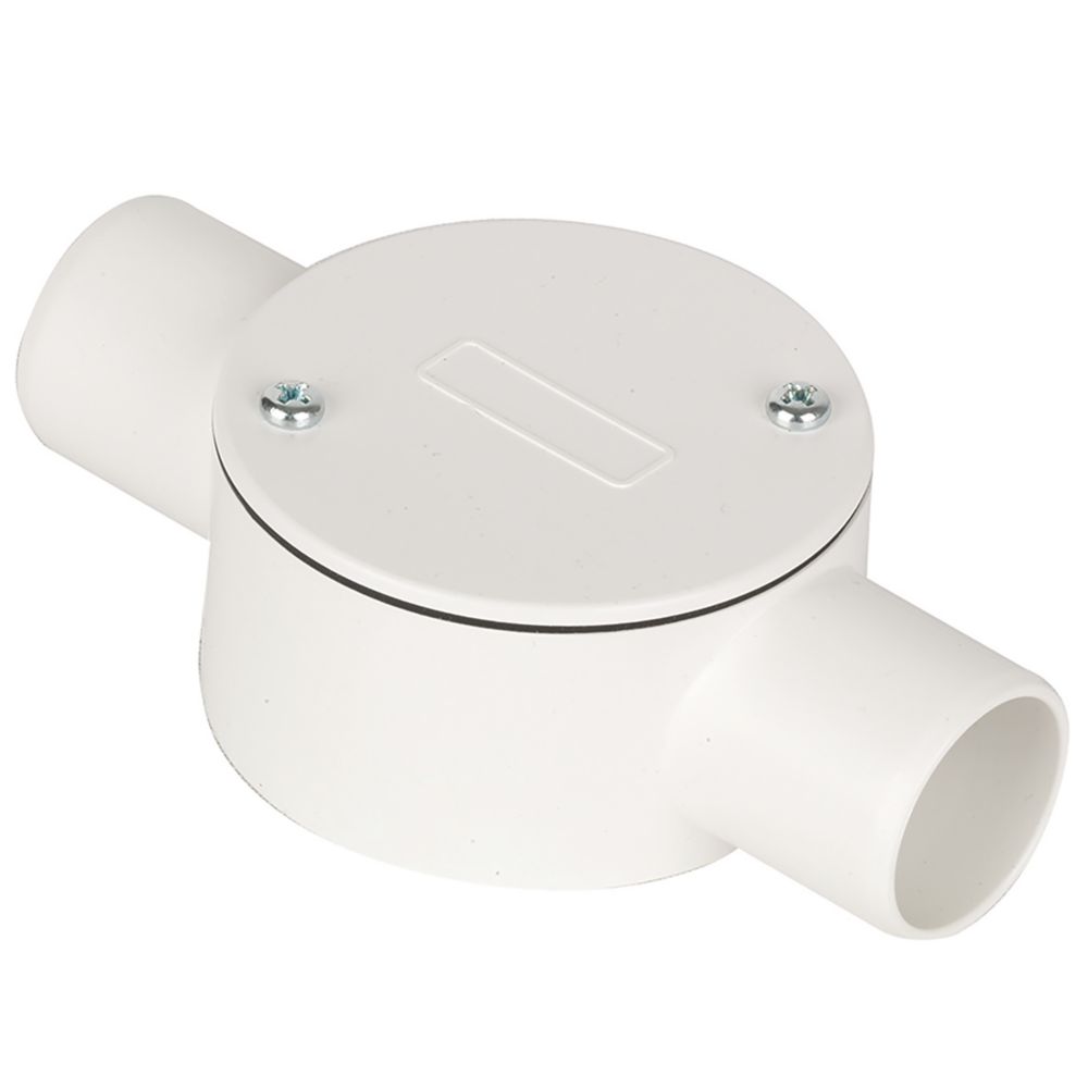 Deta TTE 2 Way 25mm Through Box White - Screwfix