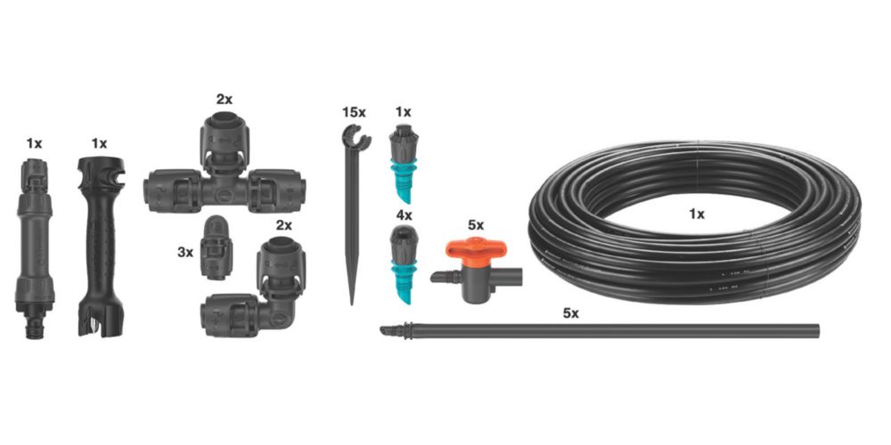 Gardena Micro Irrigation Kit for Vegetables & Flower Patches - Screwfix