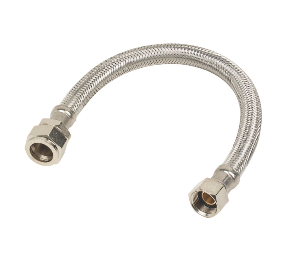 Essentials Flexible Tap Connector 15mm x 3/8" x 300mm - Screwfix