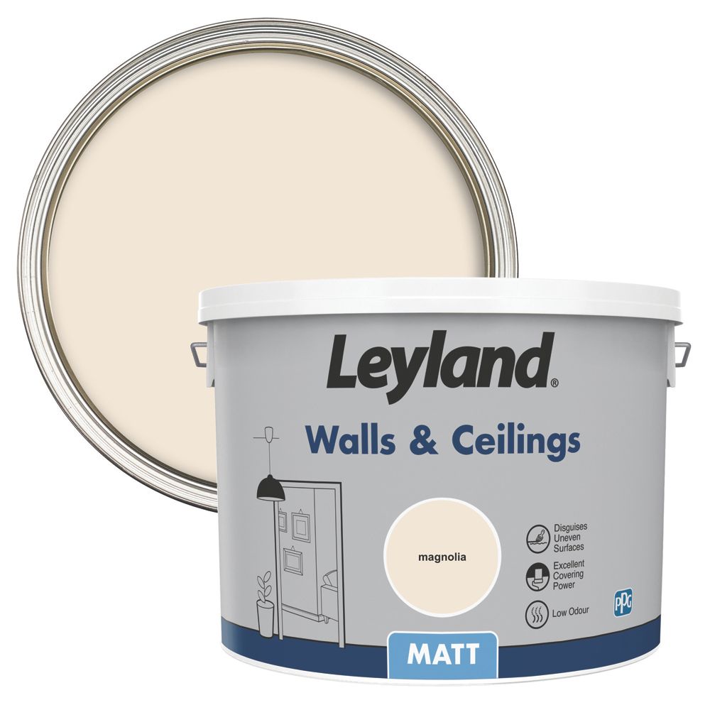 Leyland Retail 10Ltr Magnolia Matt Emulsion Paint - Screwfix