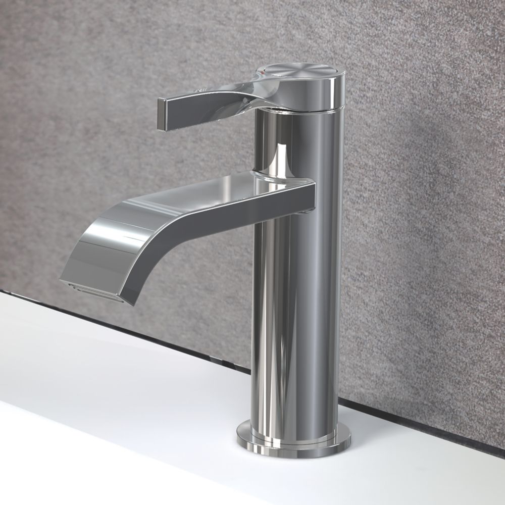 Swirl Ayre Chrome-Plated 165mm Standard Lever Mono Basin Mixer Tap With ...