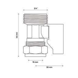 Flomasta Compression Washing Machine Straight Valves 15mm x 3/4" 4 Pack ...
