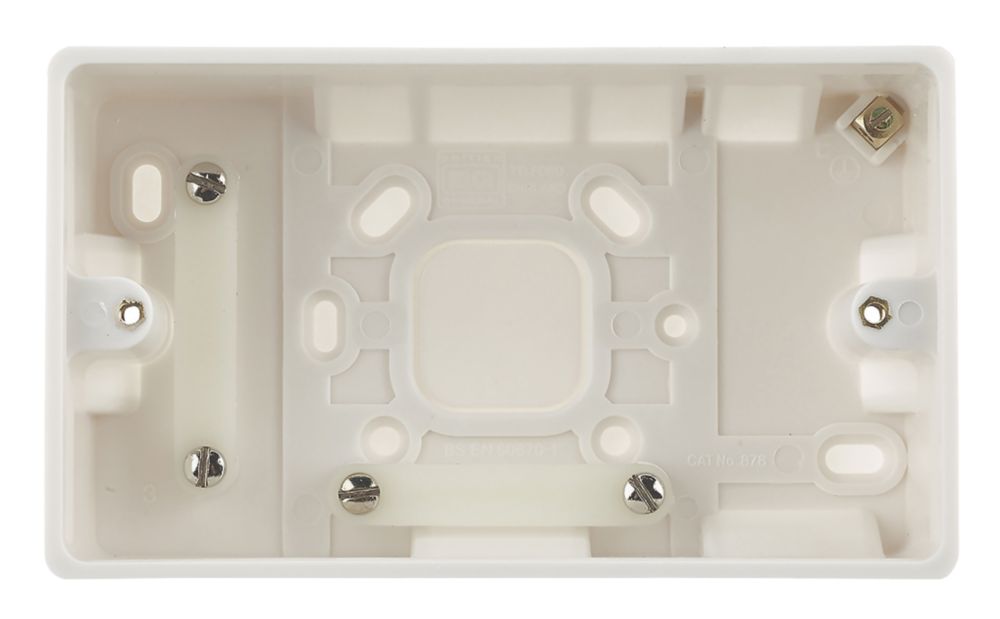 British General 2-Gang Surface Pattress Box 47mm - Screwfix