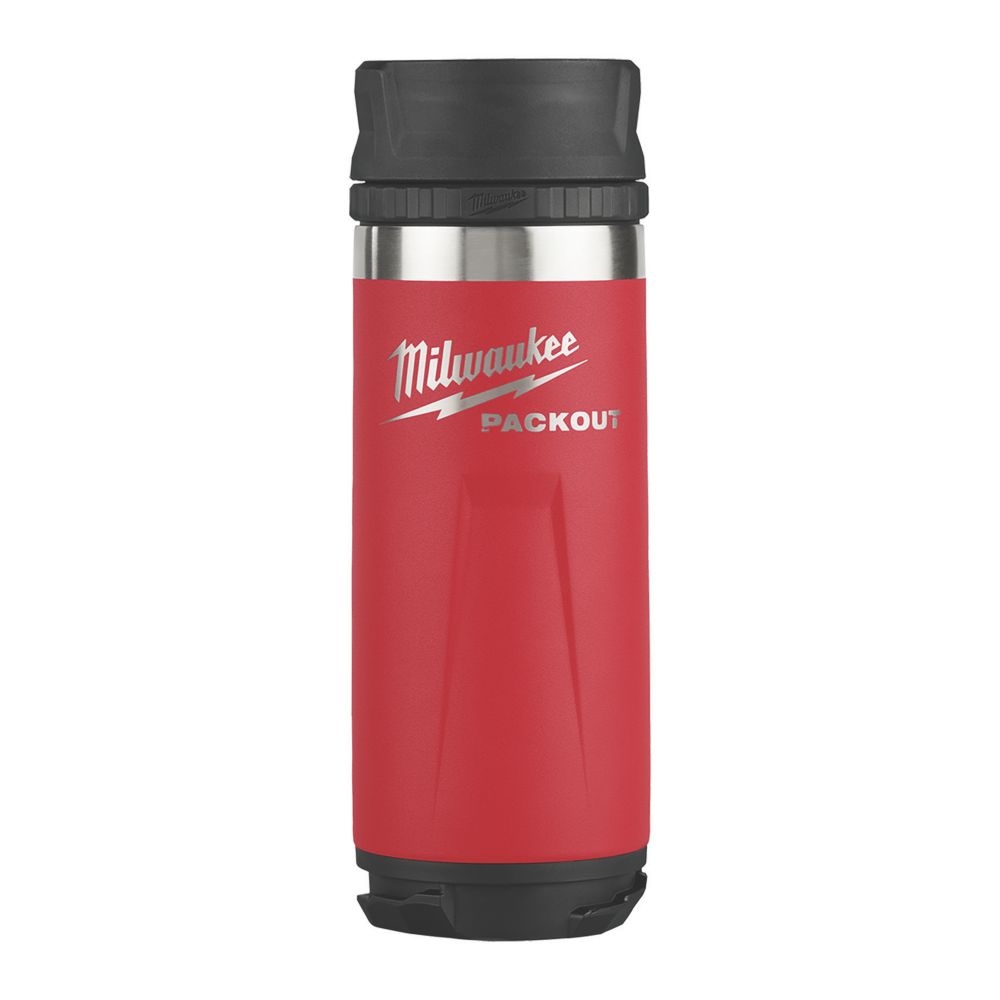 Milwaukee Packout Bottle with Sip Lid 532ml Red - Screwfix