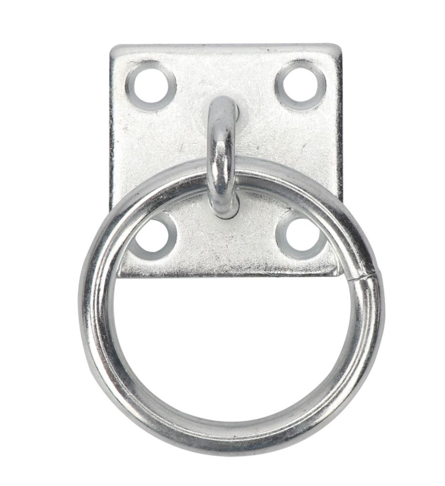 Essentials Steel Ring on Plates 50mm x 50mm 2 Pack - Screwfix