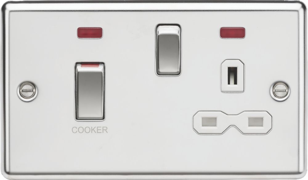 Knightsbridge 45A 2-Gang DP Cooker Switch & 13A DP Switched Socket ...