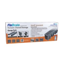 FloPlast FloDrain Garage Set Black 115mm x 1m 3 Pack - Screwfix