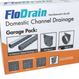 FloPlast FloDrain Garage Set Black 115mm x 1m 3 Pack - Screwfix