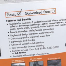 FloPlast FloDrain Garage Set Black 115mm x 1m 3 Pack - Screwfix