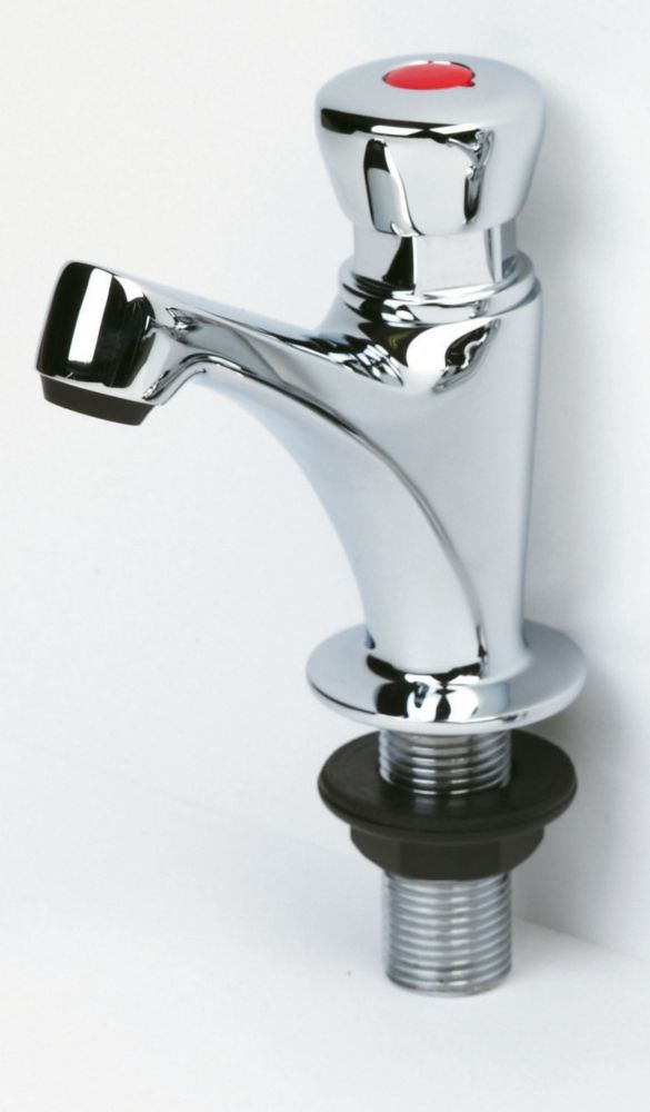 Self-Closing Bathroom Basin Pillar Tap Chrome | Commercial Taps ...
