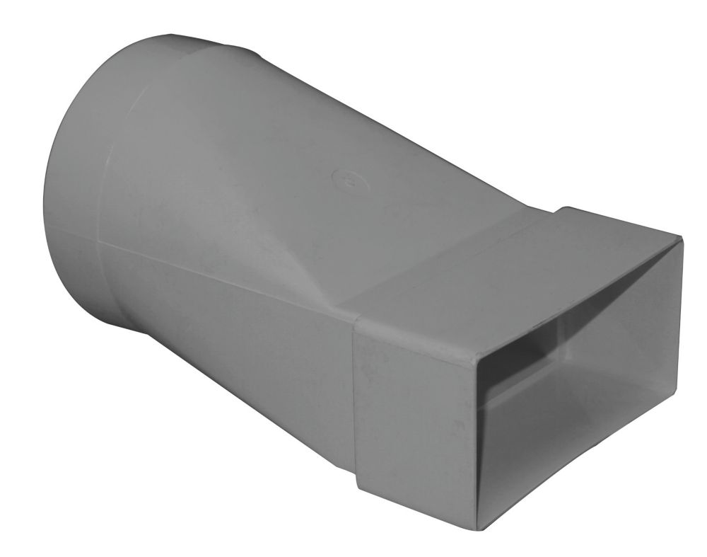 Manrose Round Pipe to Rectangular Channel Connector Grey 120mm - Screwfix