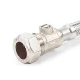 Essentials Flexible Tap Connector with Isolating Valve 15mm x 1/2" x ...