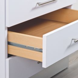 Essentials White Bottom Fix Self-Closing Roller Drawer Runners 300mm 2 ...