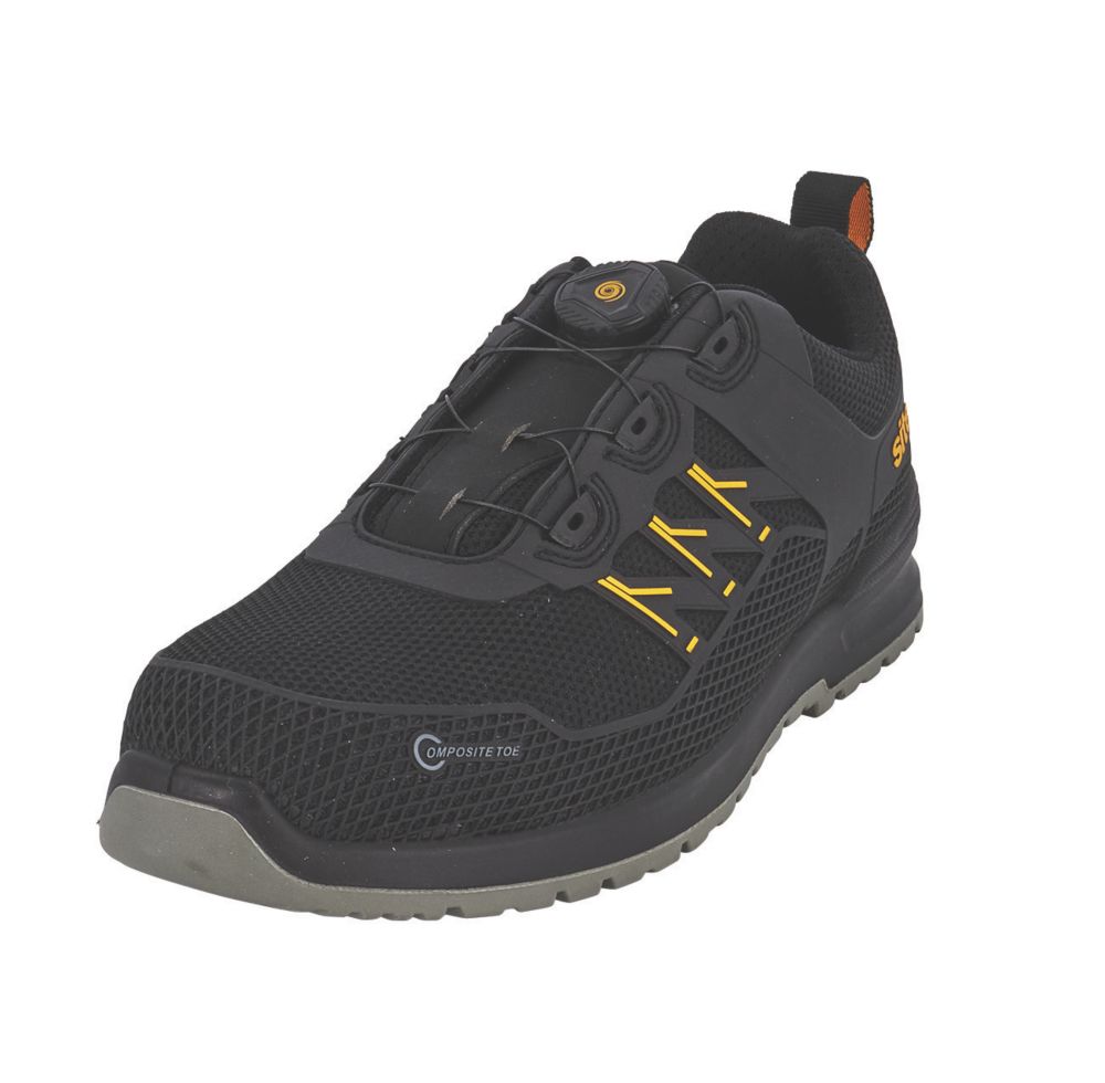 Site Druar Size 12 Black Safety Trainers - Screwfix