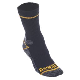 DeWalt Pro Comfort Work Socks Black Grey Yellow 7 12 1 Pair