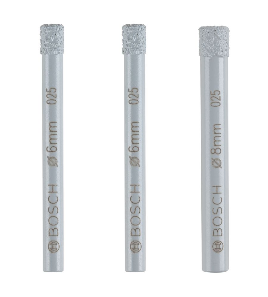 Bosch Expert Ceramic Diamond Dry Drill Bits 3 Piece Set - Screwfix