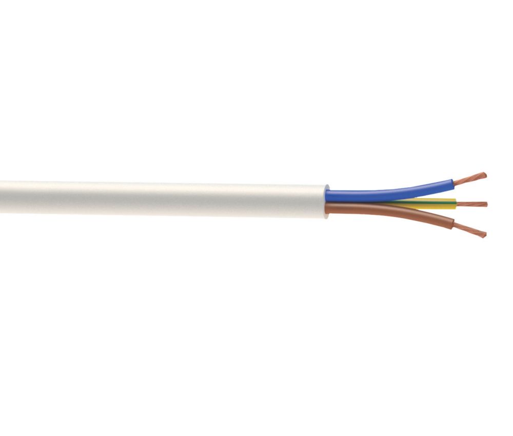 Time 2183Y White 3-Core 0.75mm² Flexible Cable 50m Drum - Screwfix