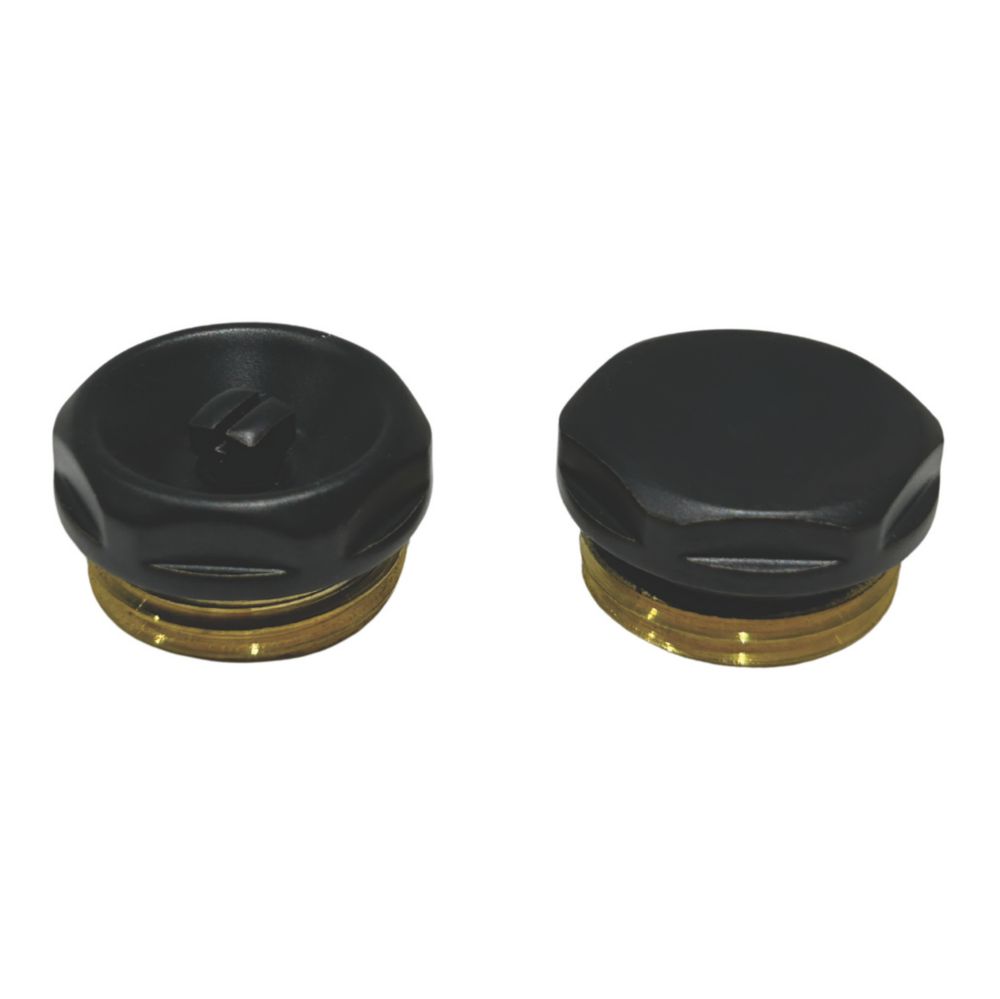 ETAL Vent & Blanking Plug Kit (24mm) Matt Black 2 Pieces - Screwfix