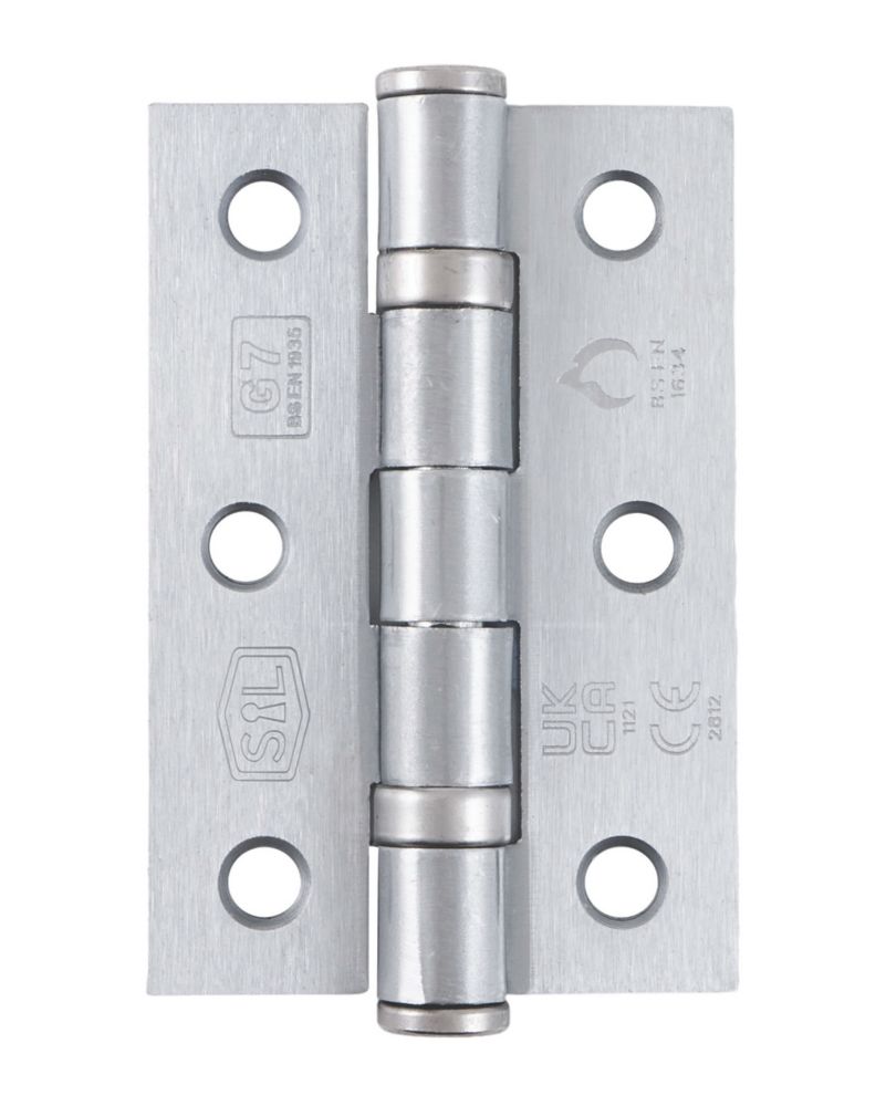 Smith & Locke Satin Chrome Grade 7 Fire Rated Ball Bearing Door Hinges ...