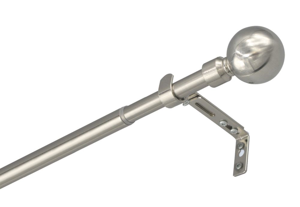 Renaissance Brushed Nickel Curtain Pole 19/16mm x 120-210cm - Screwfix