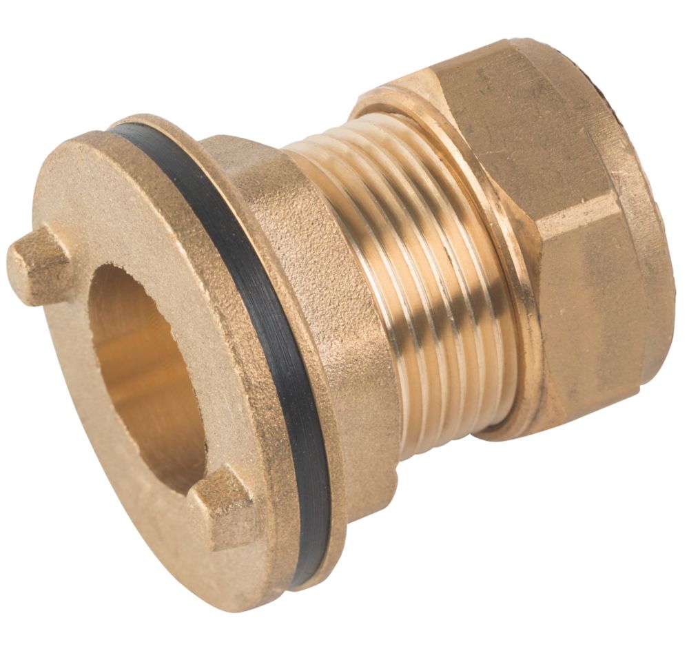 Midbrass Brass Compression Tank Connector 1" | Pipe Fittings | Screwfix.ie