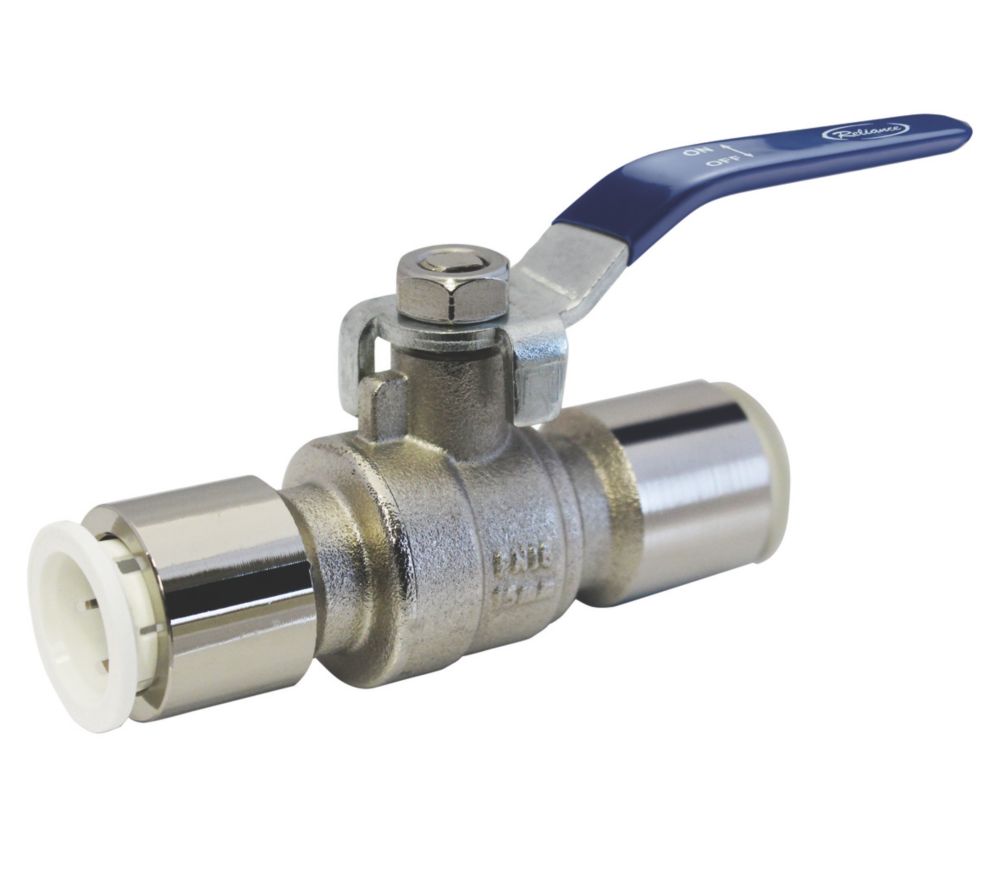 Reliance Valves BVAL400210 Push-Fit Full Bore 22mm Ball Valve with Blue ...