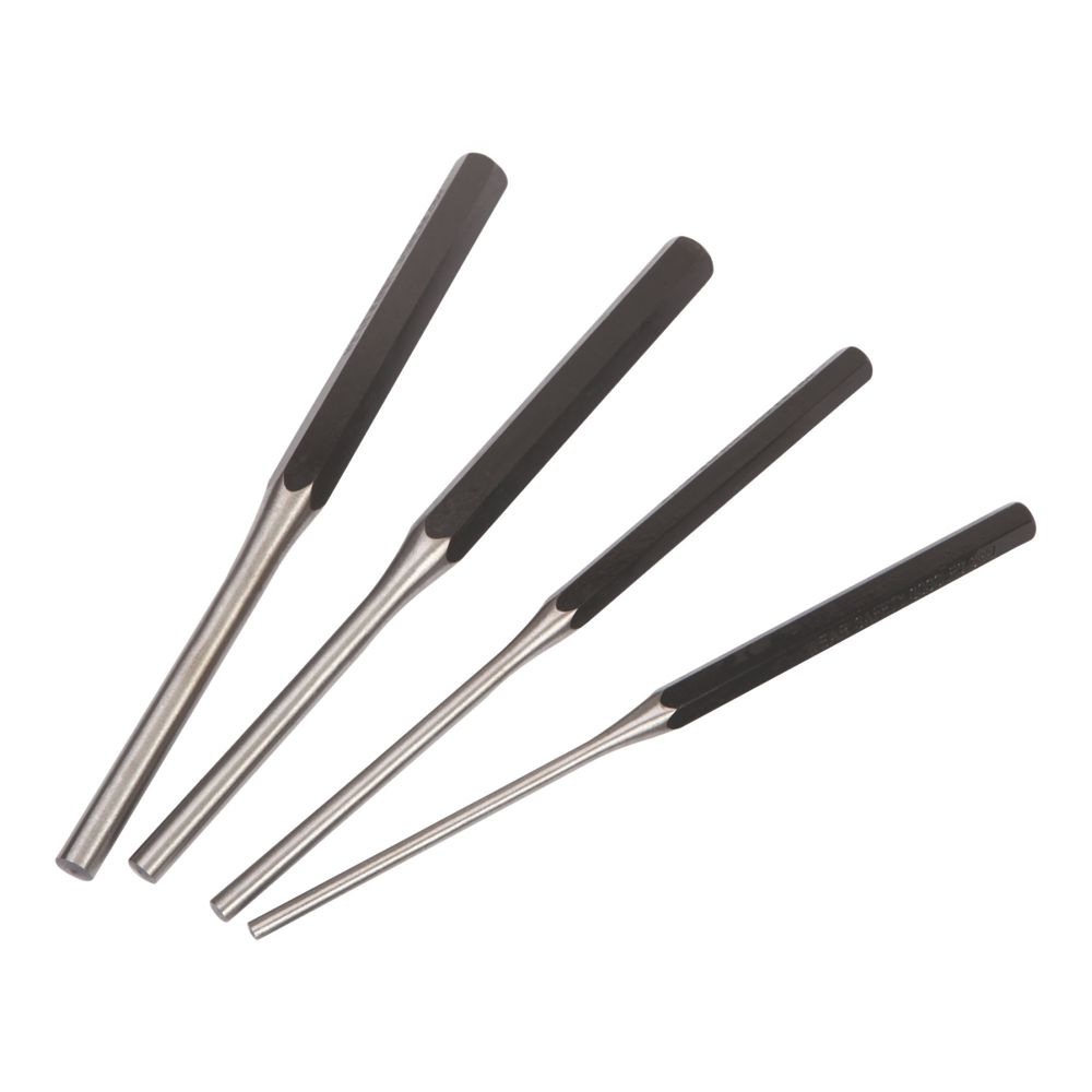 Forge Steel Parallel Pin Punch Set 4 Pieces - Screwfix