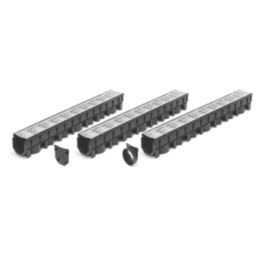 FloPlast FloDrain Drainage Set Silver 115mm x 1m 3 Pack - Screwfix