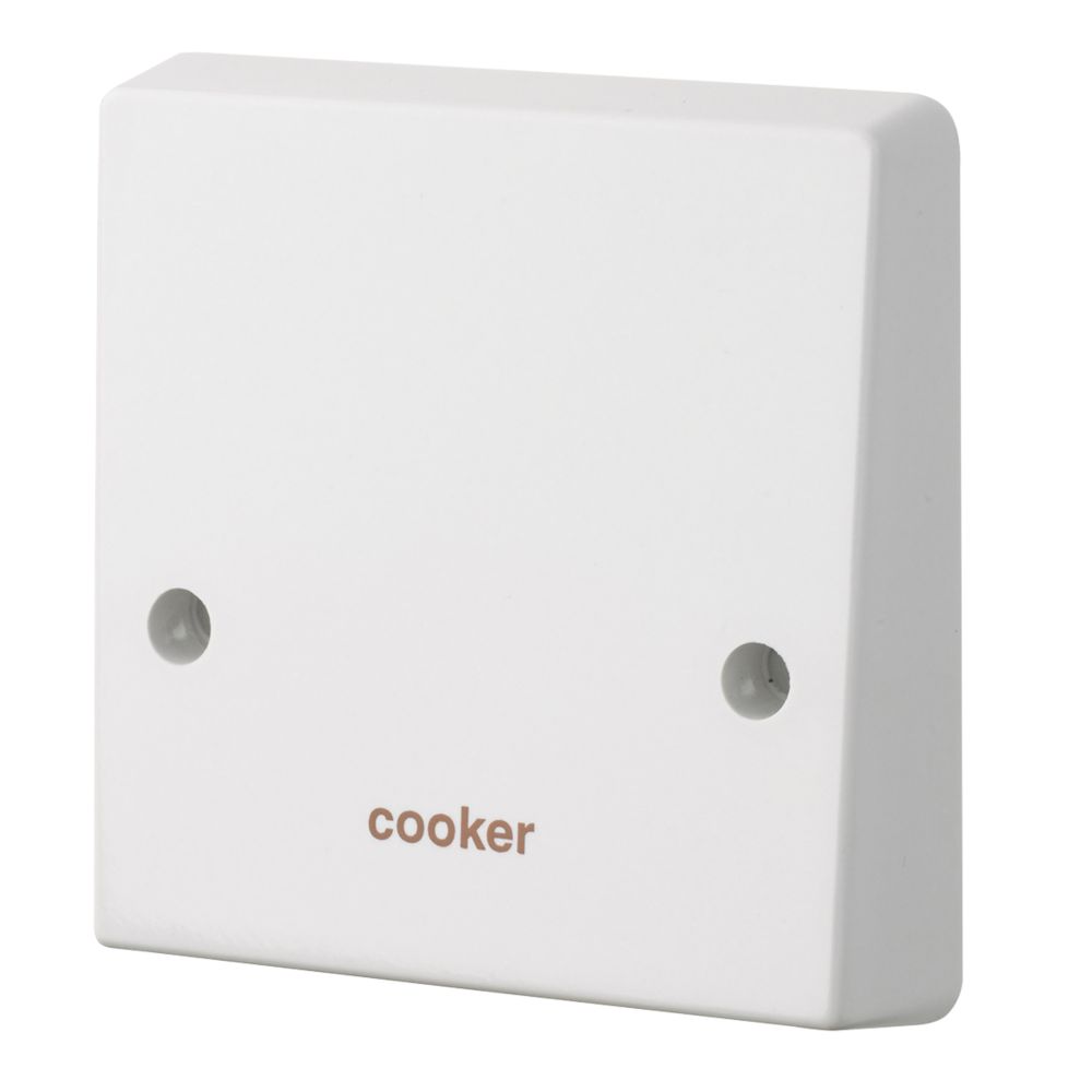 Crabtree Capital 45A Unswitched Cooker Outlet Plate White - Screwfix
