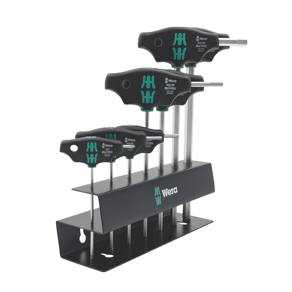 Wera 454/7 HF Set 2 Metric T-Handle Screwdriver Set 7 Pieces - Screwfix