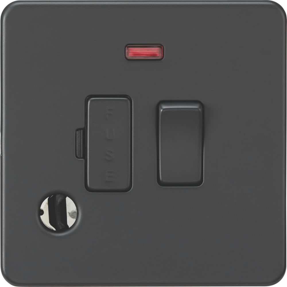 Knightsbridge 13A Switched Fused Spur & Flex Outlet with LED Anthracite ...