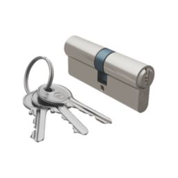 Smith & Locke 5-Pin Cylinder Lock 45-55 (100mm) Silver - Screwfix