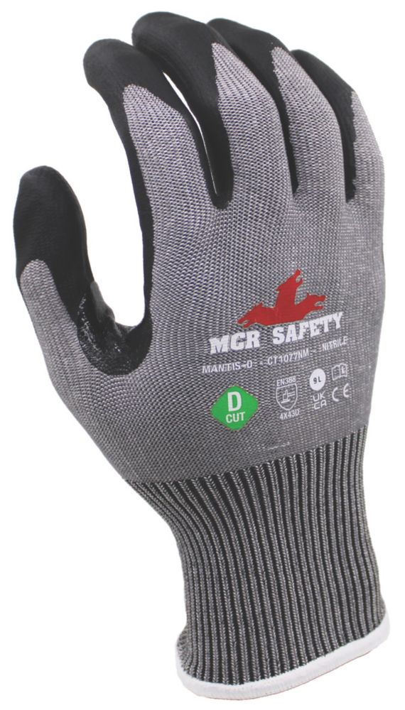 MCR Safety Mantis-D Cut-Resistant Gloves Grey/Black Medium - Screwfix