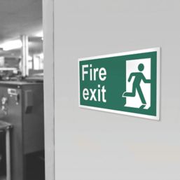Essentials Non Photoluminescent "Fire Exit Man Right" Sign 150mm x ...