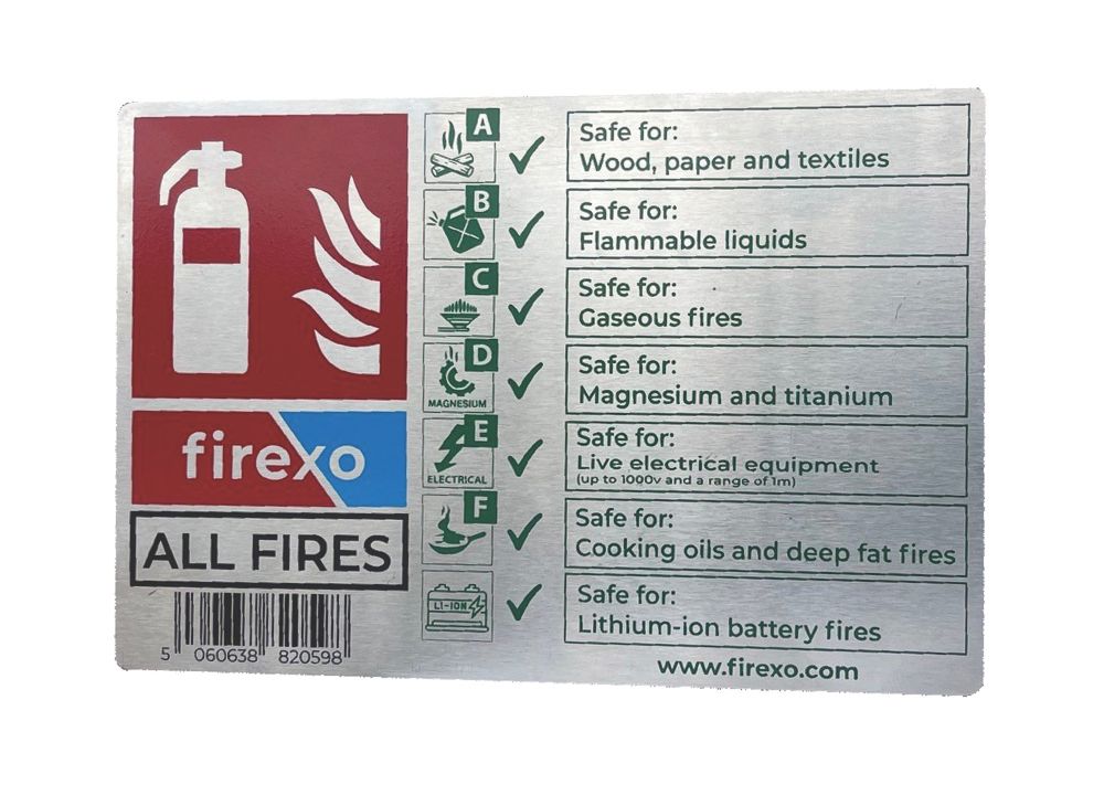 Firexo Non Photoluminescent Fire Extinguisher Sign 100mm x 150mm - Screwfix