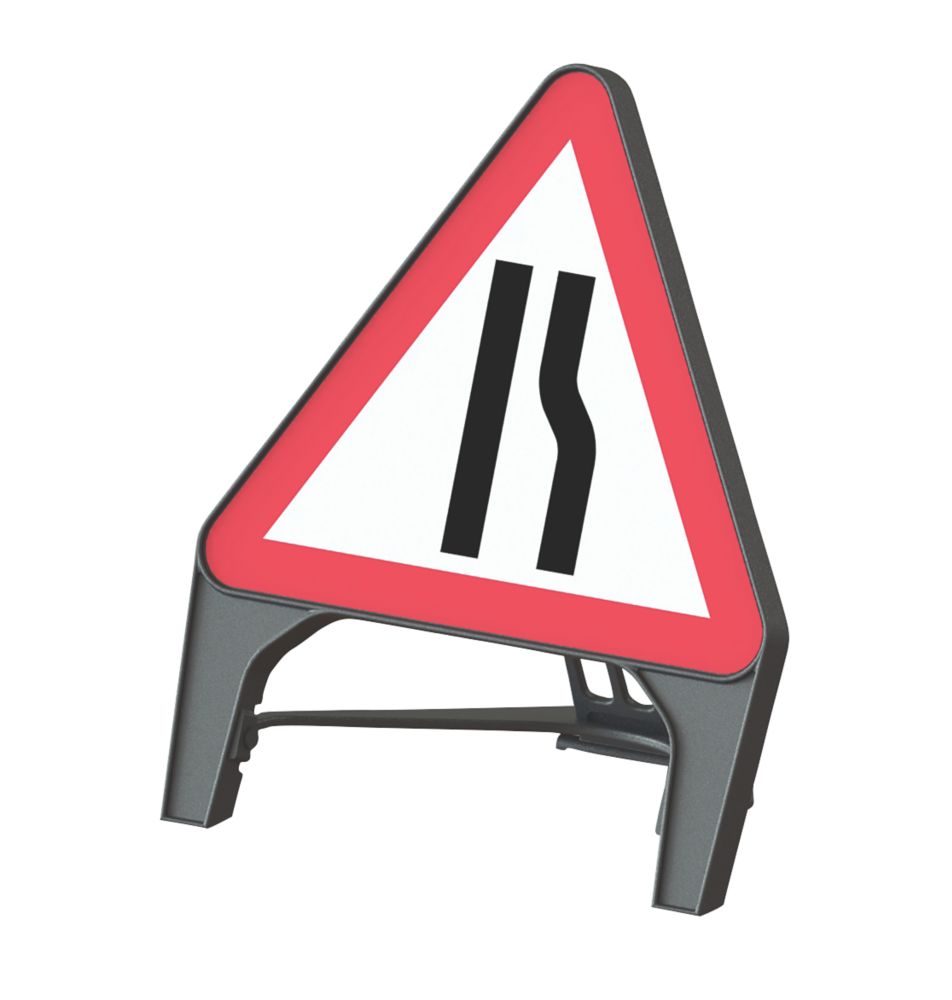 Melba Swintex Q Sign Triangular "Road Narrows Right" Safety Sign 870mm ...