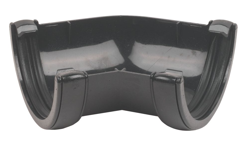 FloPlast Cast Iron Effect uPVC 135° Half Round Gutter Angle Black 112mm ...