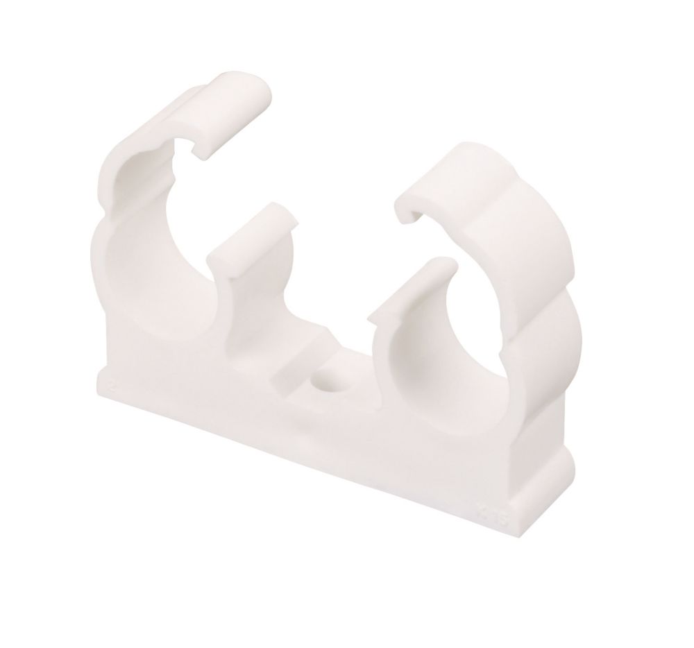 KM 15mm Snap Lid Double Hinged Clips 50 Pack - Screwfix