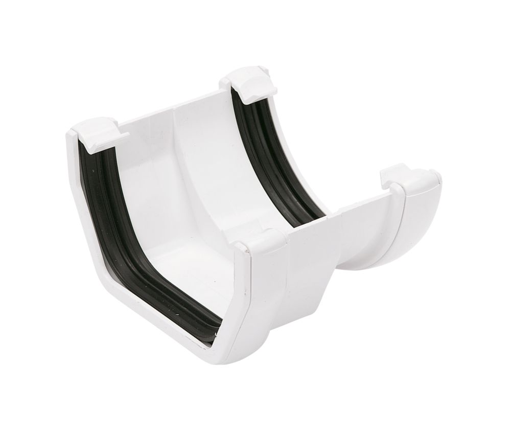 FloPlast Square to Round Gutter Adaptor White 112-114mm - Screwfix