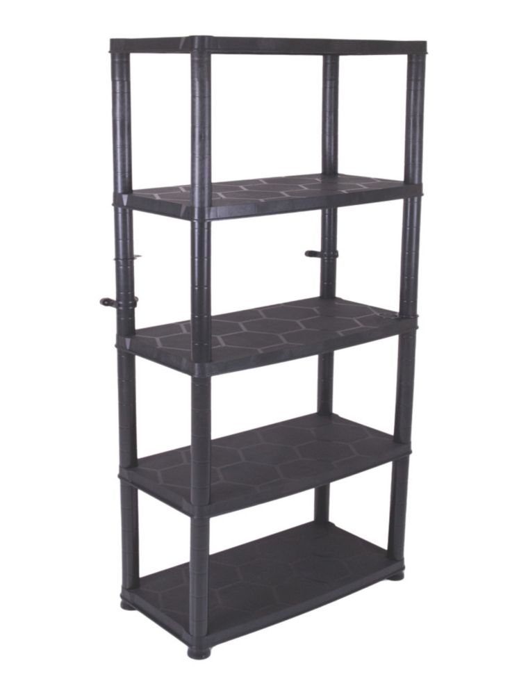 Essentials 5-Tier Plastic Garage Shelving Unit 850mm x 400mm x 1900mm ...