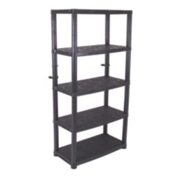 Essentials 5-Tier Plastic Garage Shelving Unit 850mm x 400mm x 1900mm ...