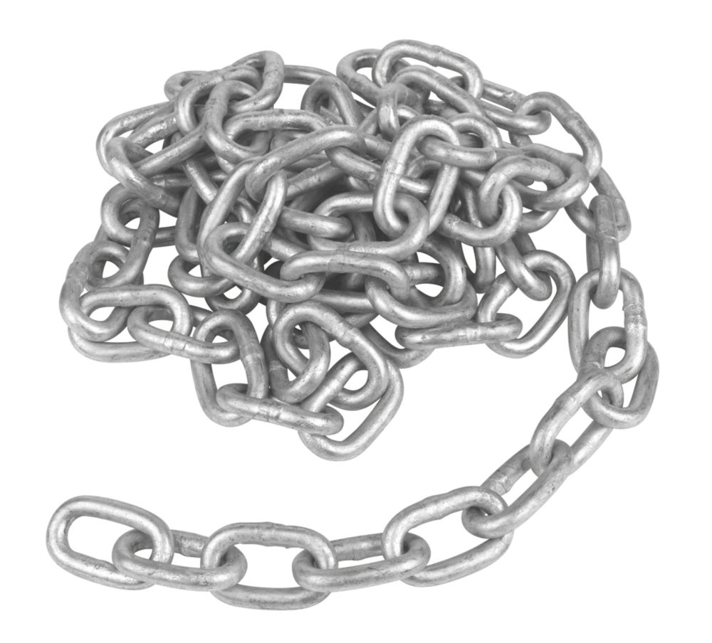 Essentials Side-Welded Zinc-Plated Short Link Chain 8mm x 10m - Screwfix
