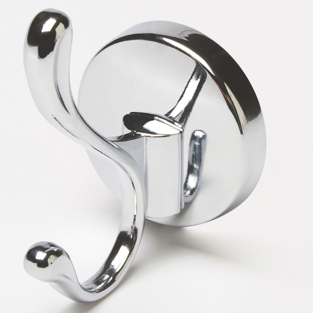 Ormara Double Bathroom Hook Chrome-Plated - Screwfix