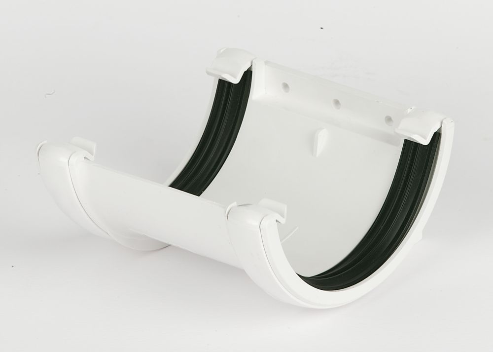 FloPlast uPVC Half Round Union Bracket White 112mm - Screwfix