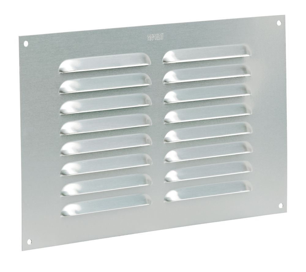 Map Vent Fixed Louvre Vent Silver 229mm x 152mm - Screwfix