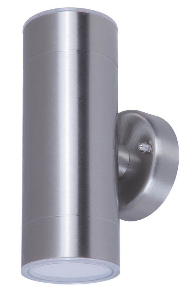LAP Outdoor LED Up & Down Wall Light Silver 8.6W 760lm - Screwfix