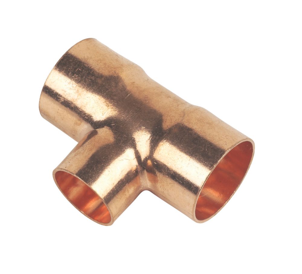 Flomasta Copper End Feed Reducing Tee 28mm x 28mm x 22mm - Screwfix